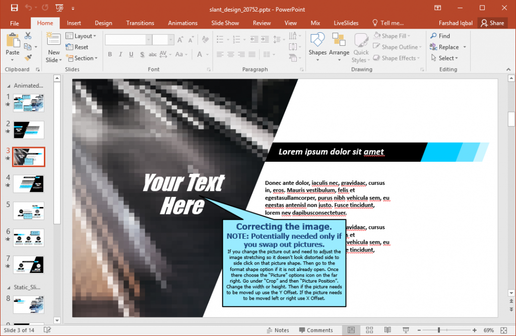 Animated Slant Design PowerPoint Template