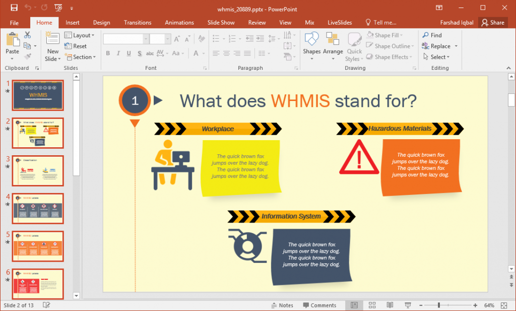 Animated WHMIS PowerPoint Template