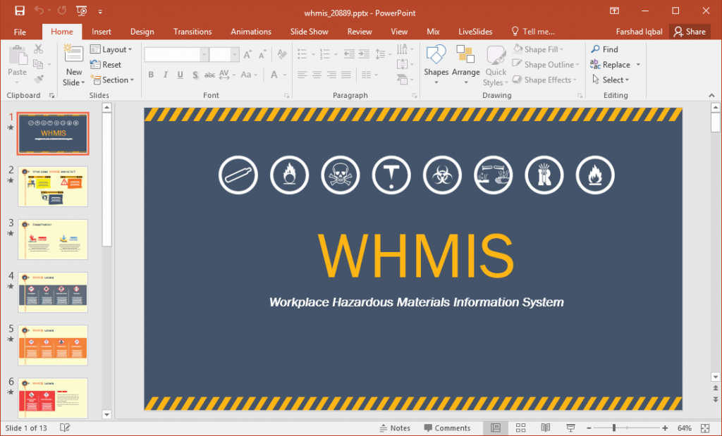 Animated WHMIS PowerPoint Template