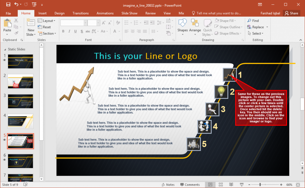 Imagine A Line Animated PowerPoint Template Imagine A Line Animated PowerPoint Template