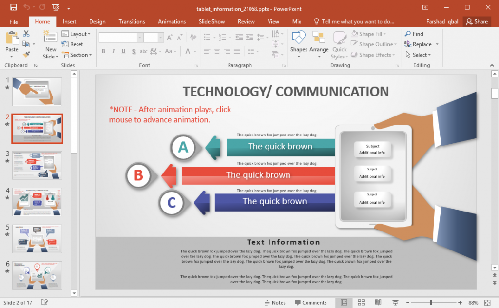 Animated Tablet PowerPoint Template
