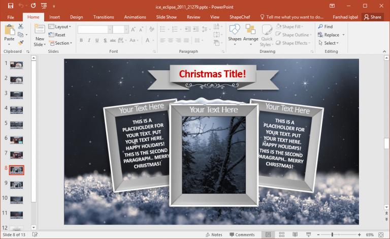 Animated Winter and Holiday Season PowerPoint Template