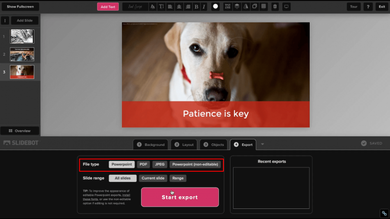 SlideBot: Automatically Design Slides Based on the Text You enter