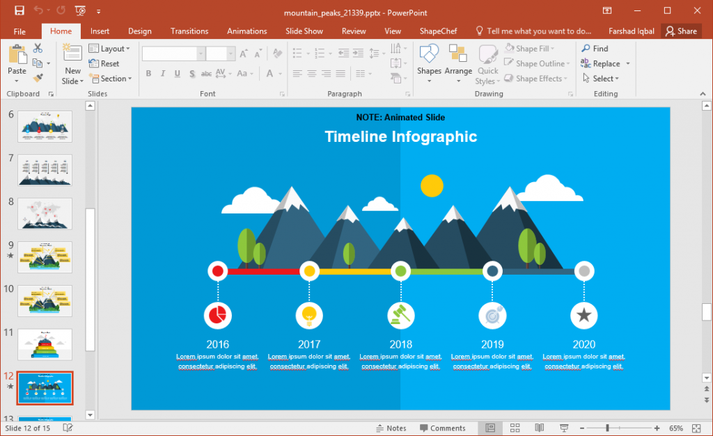 Animated Mountain Peaks Template for PowerPoint & Keynote Animated Mountain Peaks Template for PowerPoint & Keynote