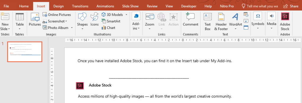 Access Millions of Stock Images in PowerPoint with Adobe Stock