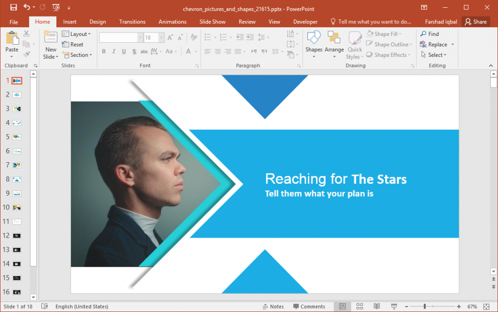 Animated Chevron Shapes PowerPoint Template for Presentations