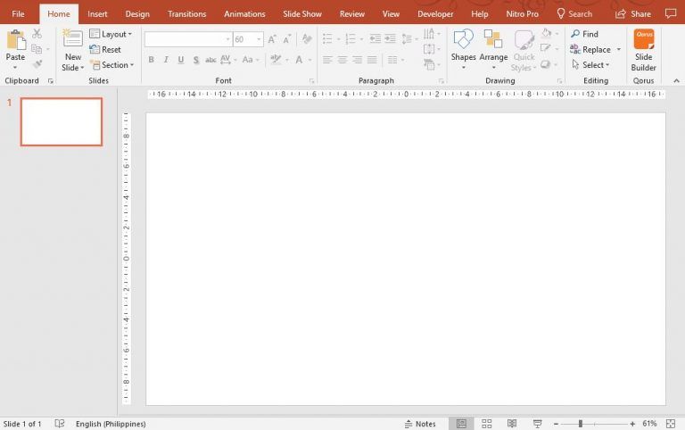 Create a blank slide FPPT