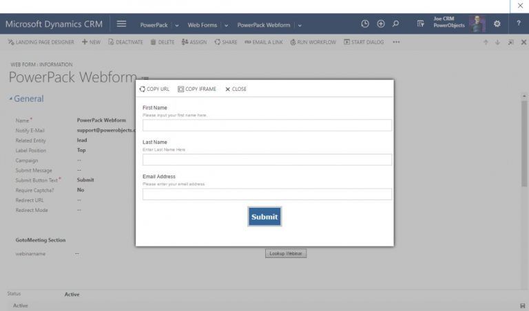Capture Information from Web Based Forms for Microsoft Dynamics CRM