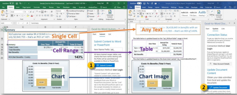 Excel to Word and PowerPoint Document Automation