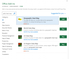 Visualize Data Across Geographic Location in Excel