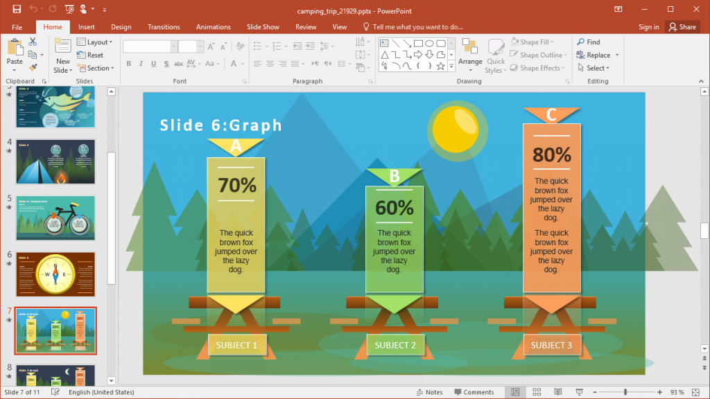 Animated Camp Trip PowerPoint Template