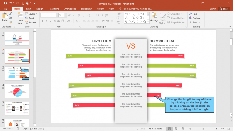 Animated Compare It PowerPoint Template (Comparison Slides)