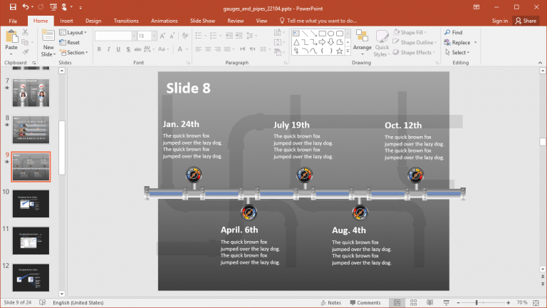 Animated Pipes PowerPoint Template