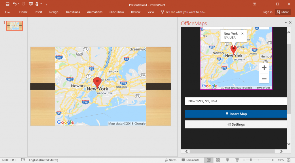 Search Locations & Insert Maps in PowerPoint & Word with OfficeMaps