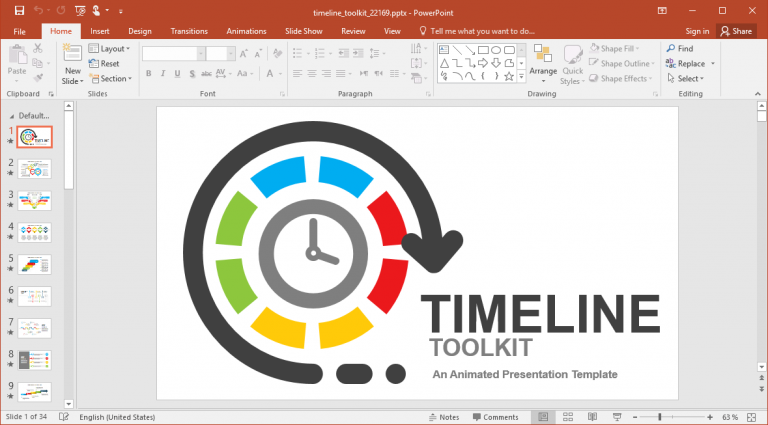 Animated Timeline Schedule Template for PowerPoint