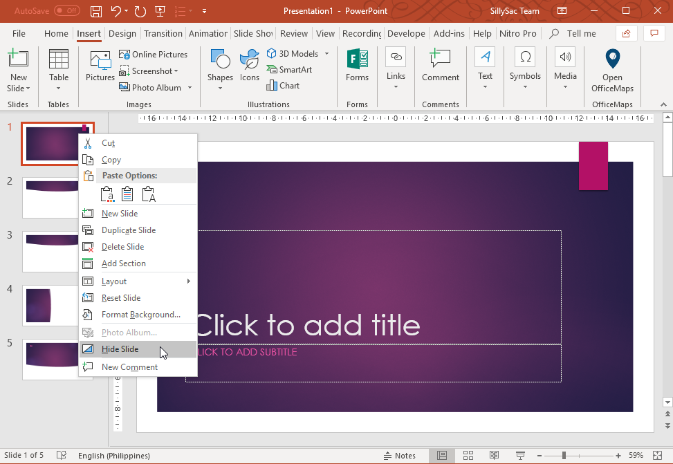 Powerpoint Hide Slide Shortcut