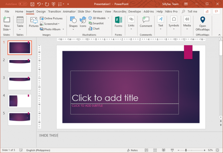 Creating Hide Slides Preset in PowerPoint