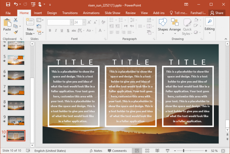 Animated Risen Sun Easter PowerPoint Template