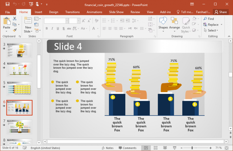 Animated Financial Growth PowerPoint Template