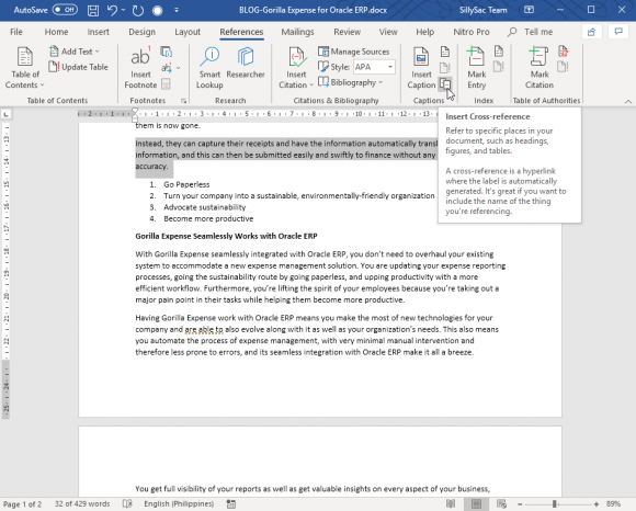 How To Add References For Numbered Lists In Word