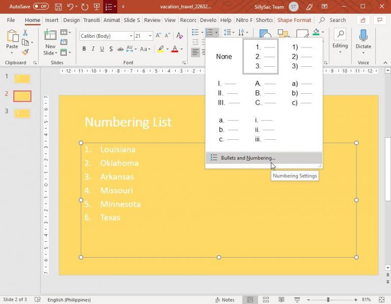 How to Restart Numbered Lists in PowerPoint