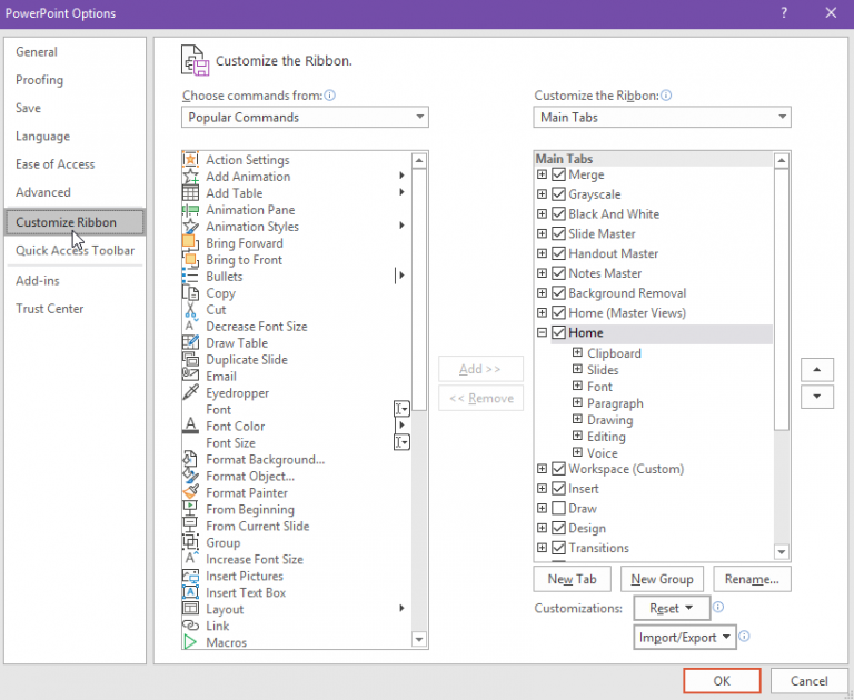 How To Create And Rename Ribbon Tabs In Powerpoint