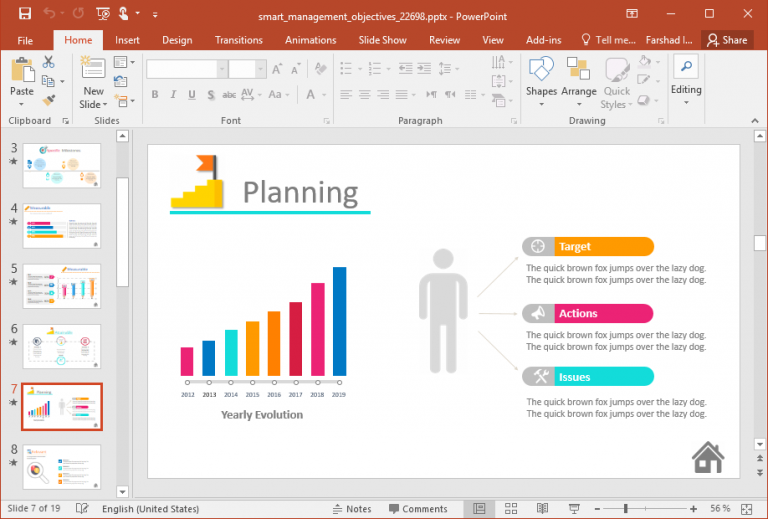 Animated Smart Management Objectives PowerPoint Template