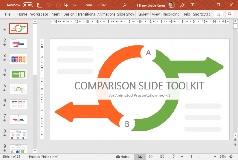 Animated Comparative Analysis PowerPoint Template