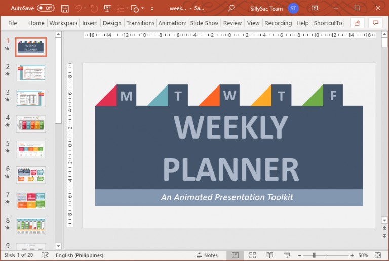 Animated Weekly Planner for PowerPoint