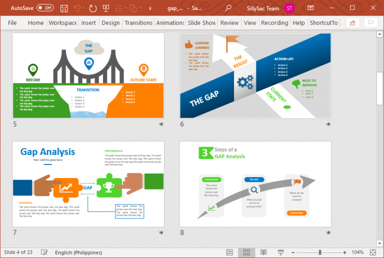 Animated GAP Analysis Template for PowerPoint