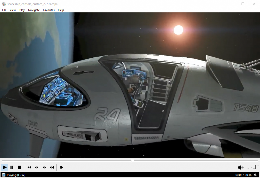 Animated Spaceship Video Background for PowerPoint