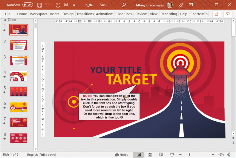 Animated in the Target PowerPoint Template