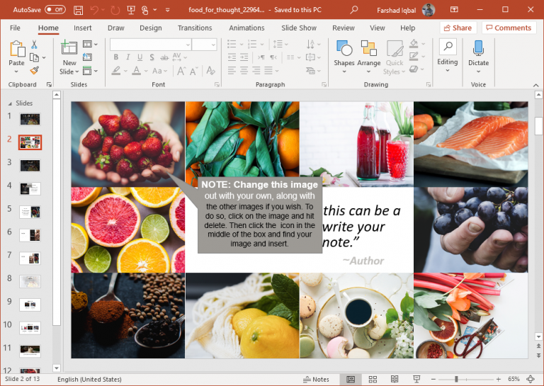Animated Food PowerPoint Template