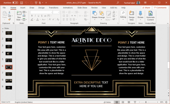 Art Deco Powerpoint Template Free