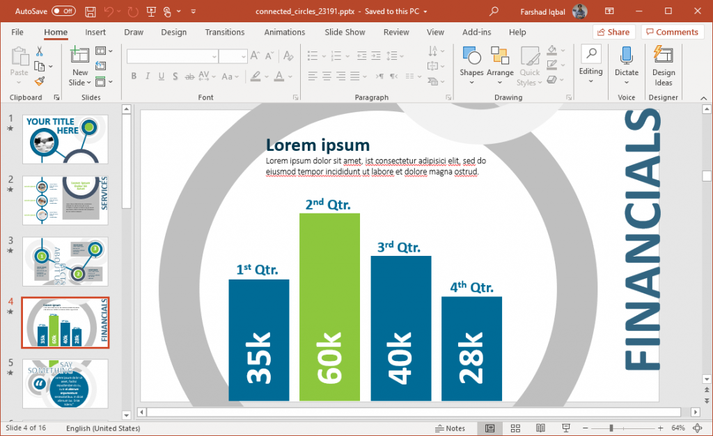 Animated Connected Network Circles PowerPoint Template