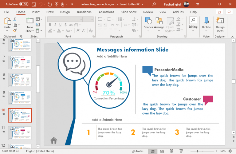 Interactive Connection Map PowerPoint Template