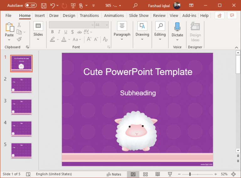 cute powerpoint template - FPPT