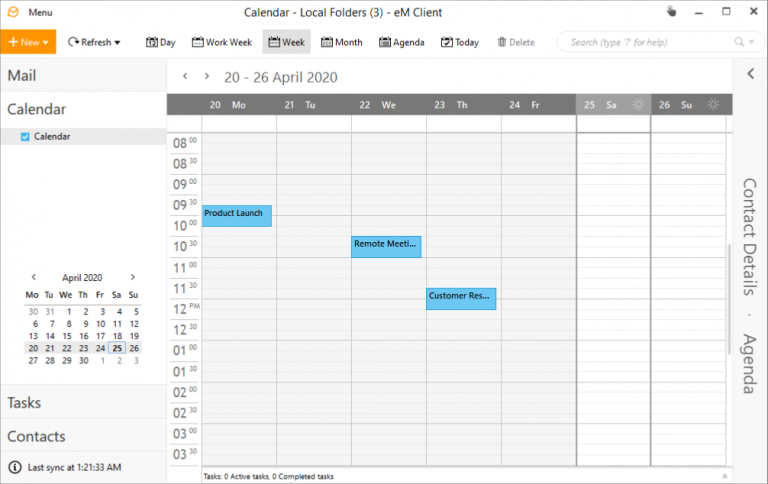 Organize Emails, Tasks and Chat Live in a Unified Interface with eM Client