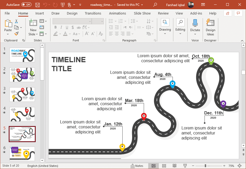 Interactive Roadmap Timeline Template For PowerPoint