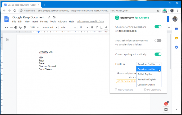 Grammarly Chrome Extension & Word Add-in