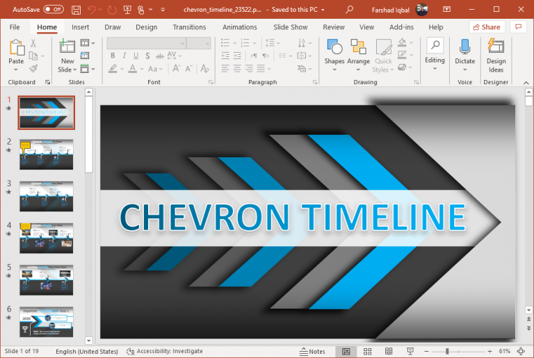 Animated Chevron Timeline PowerPoint Template