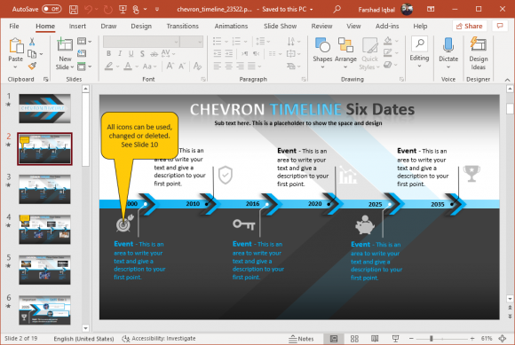 Animated Chevron Timeline PowerPoint Template