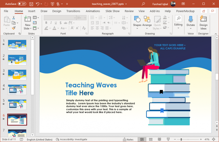 Animated Teaching Waves PowerPoint Template