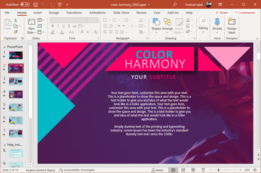 Animated Colors of Harmony PowerPoint Template