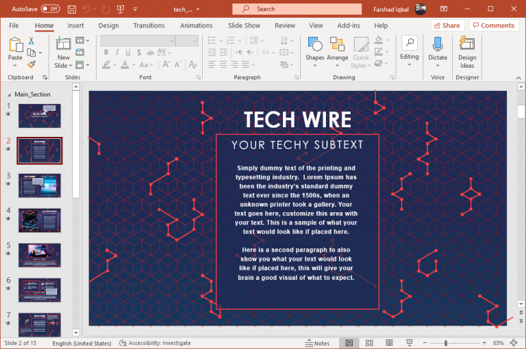 Animated Tech Wire PowerPoint Template