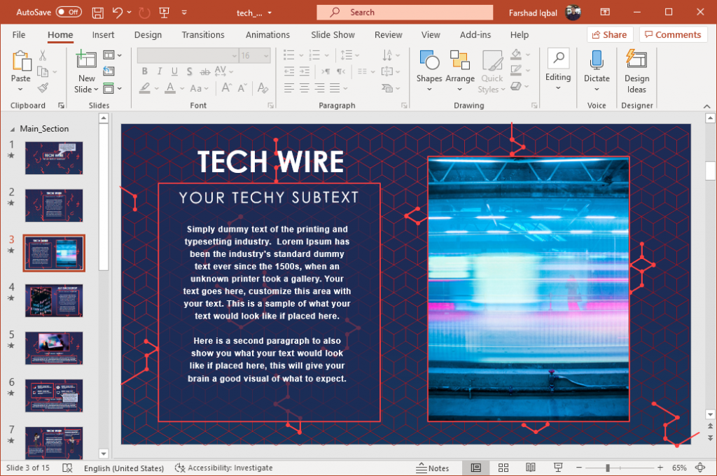 Animated Tech Wire PowerPoint Template