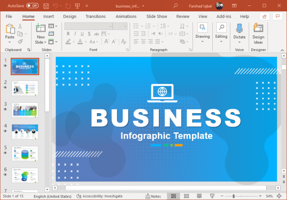 Business infographic simple PowerPoint template - FPPT