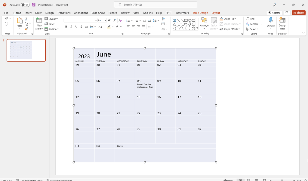 Easy Guide On How To Insert A Calendar In Your PowerPoint Slides