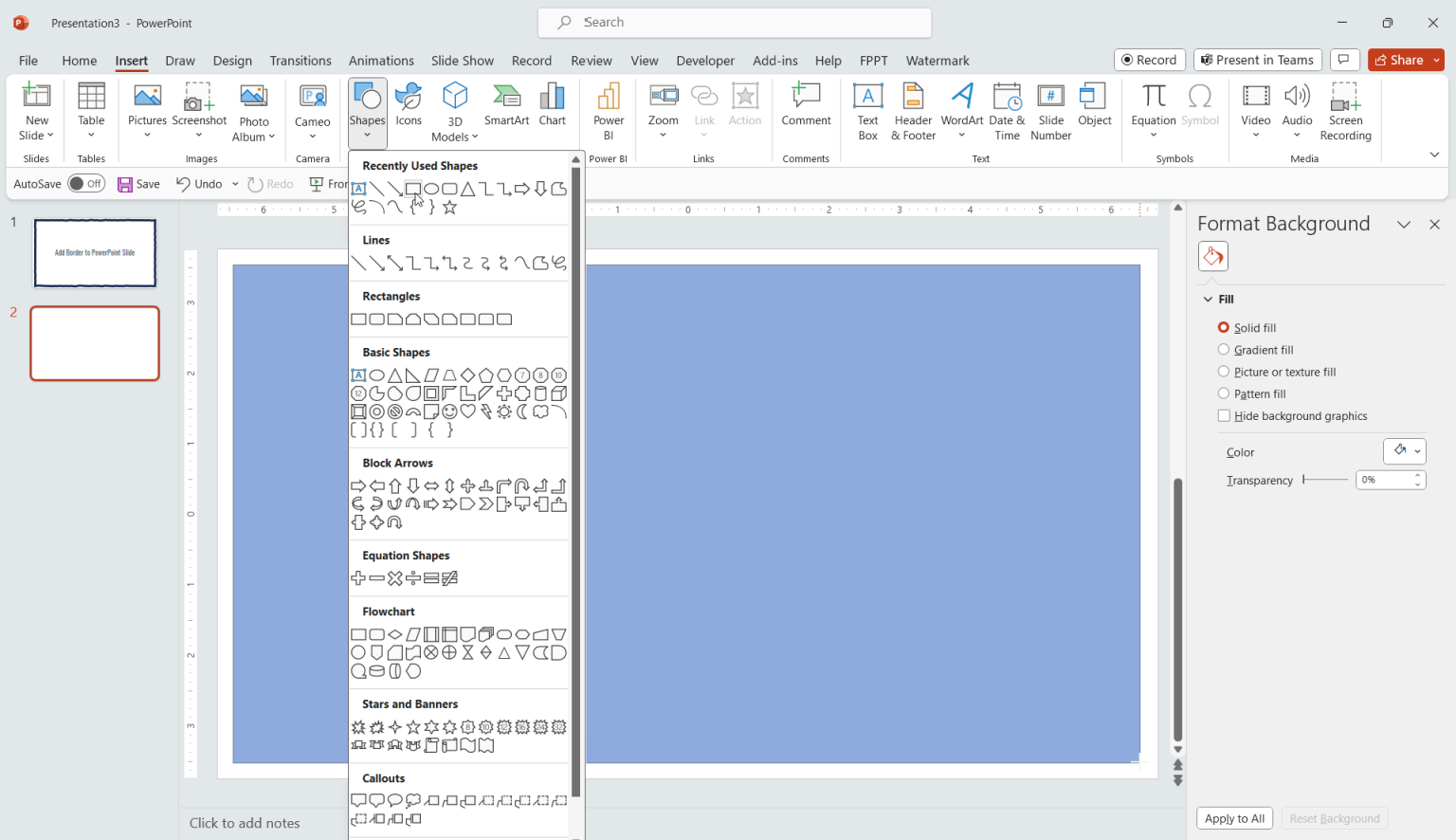 How To Add Border In Powerpoint Using Shapes