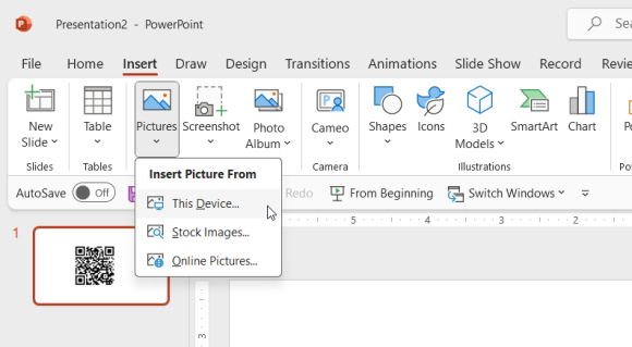 QR Code in PowerPoint Presentations